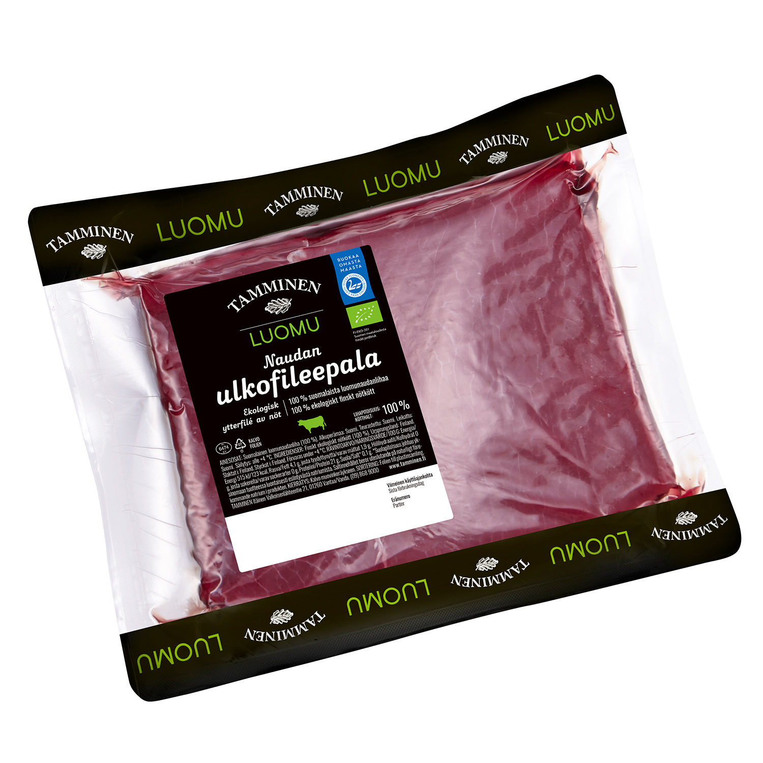 Luomu naudan ulkofileepala, kalvoton – Tamminen