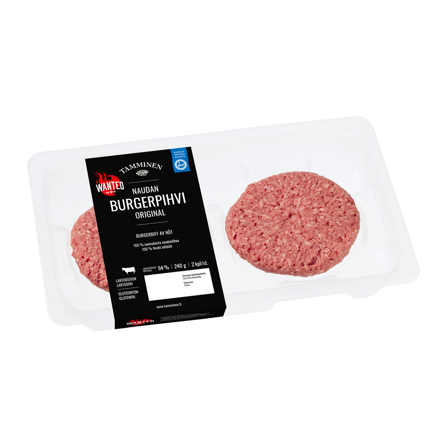 Wanted by Grill naudan Burgerpihvi original 2 kpl – Tamminen